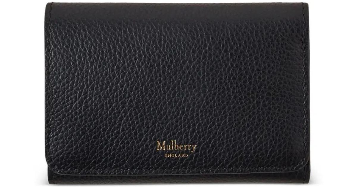 Mulberry Leather Tri-Fold Wallet in Black | Lyst UK