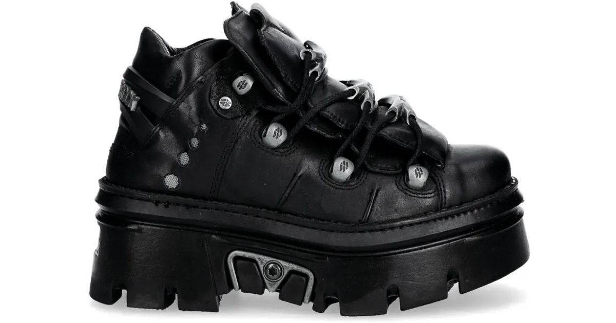 New Rock M-Wall Platform Sneakers in Black | Lyst UK