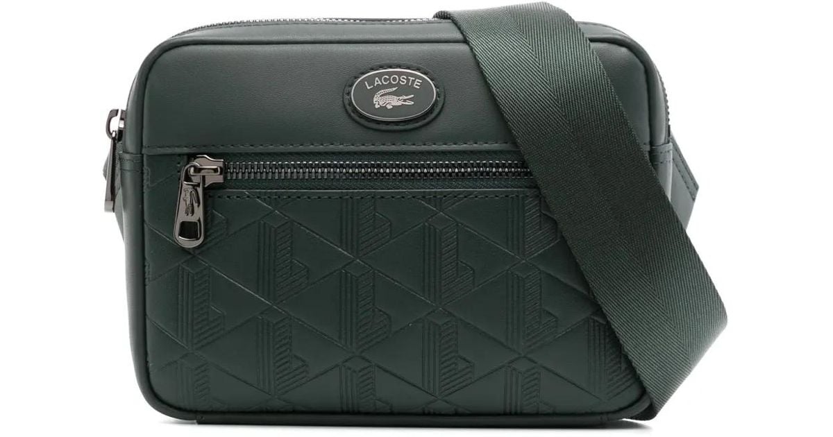 Lacoste Monogram Reporter Bag in Green for Men | Lyst