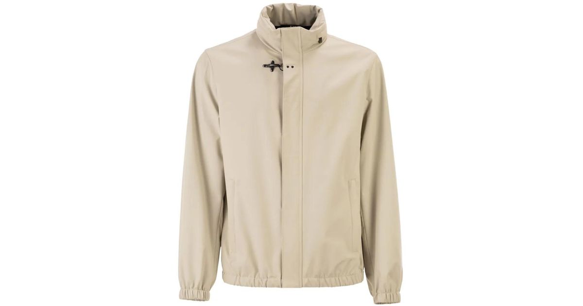 Fay Hood Bomber Jacket in Natural for Men | Lyst UK