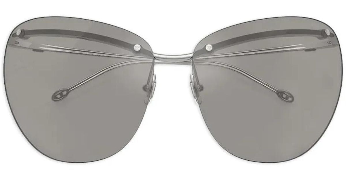 DIESEL 0Dl1007 Rimless Cat-Eye Sunglasses in Grey | Lyst UK