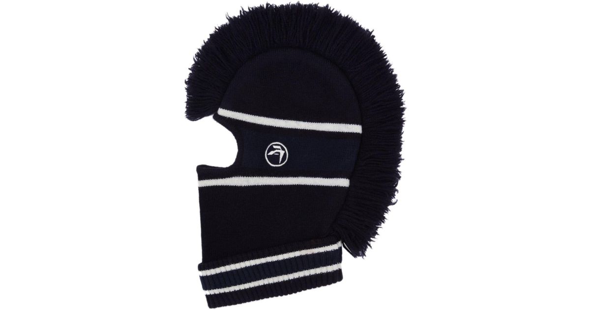 Ambush Fringed Knitted Virgin Wool Balaclava in Blue for Men | Lyst UK