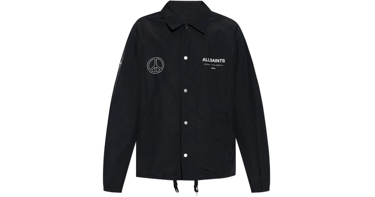 AllSaints Peace-Symbol Jacket in Blue for Men | Lyst UK