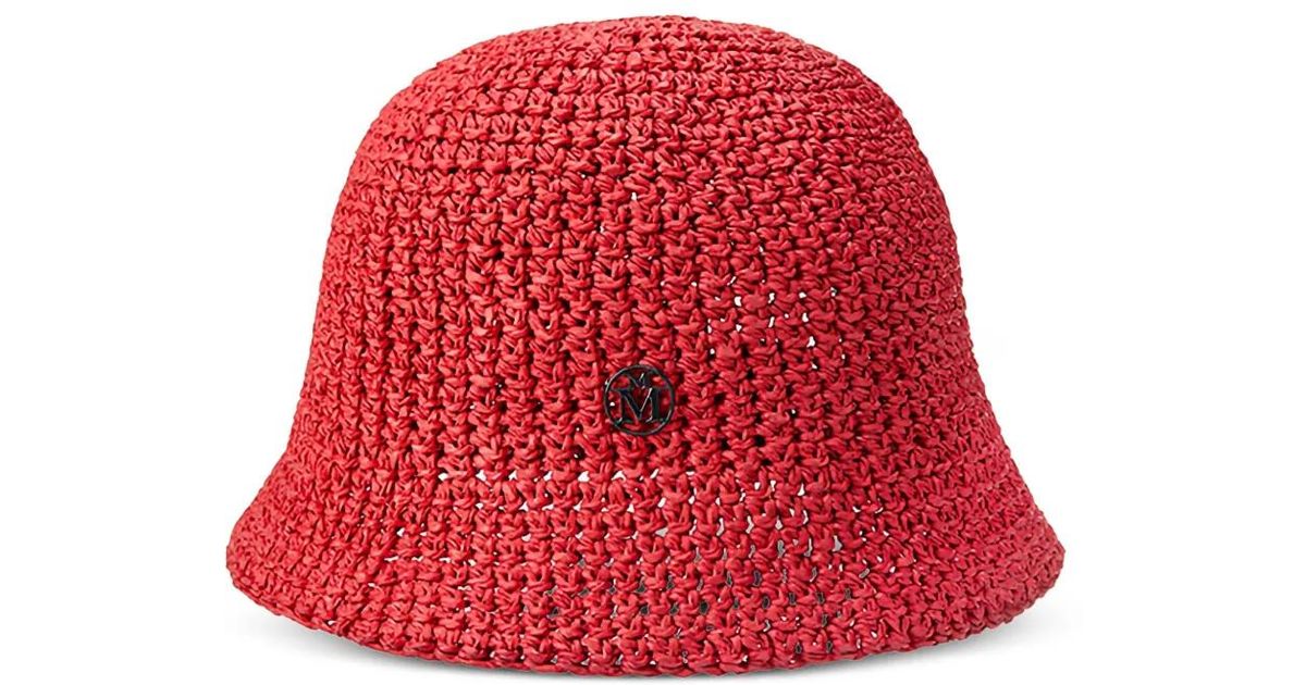 Maison Michel Pablo Hat in Red | Lyst UK