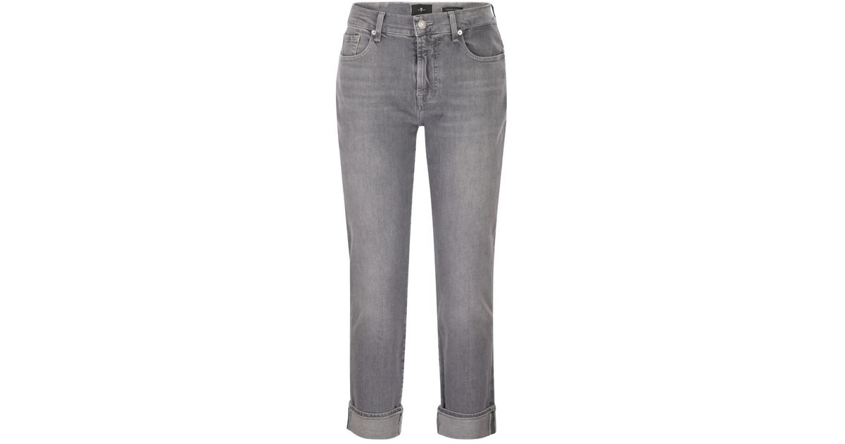 7 For All Mankind Five-Pocket Jeans in Grey | Lyst UK