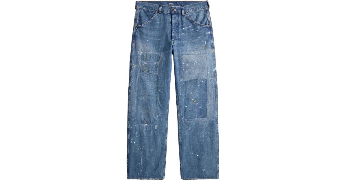 Polo Ralph Lauren Patchwork Denim Straight-Leg Jeans in Blue for Men ...