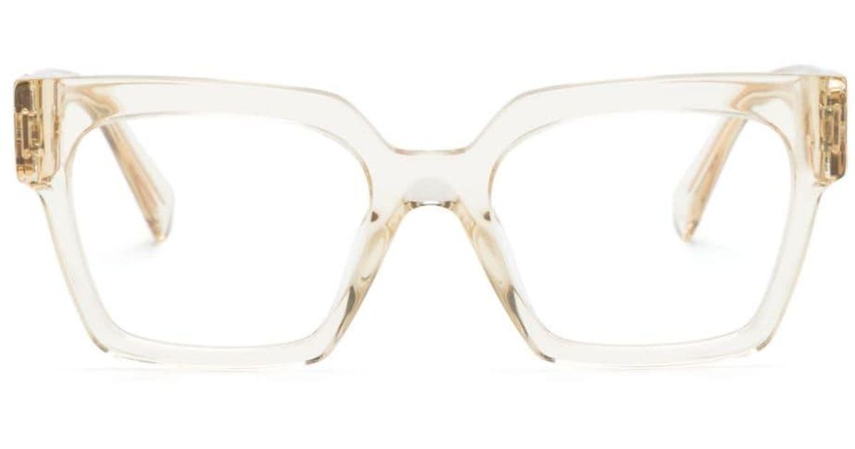 Miu Miu Transparent Oversize-Frame Glasses in Natural | Lyst