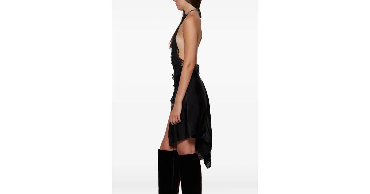 Vetements Lace-Detailed Asymmetric Dress in Black | Lyst UK