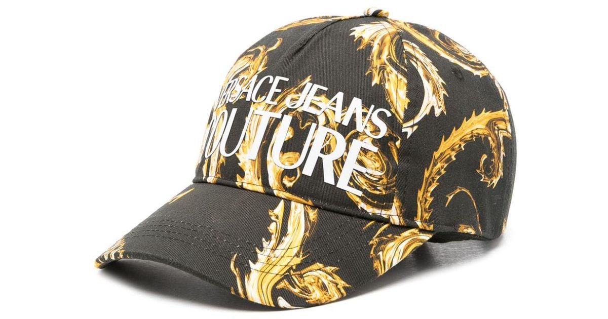 Versace Jeans Couture Barocco-Print Cotton Baseball Cap in Black for ...