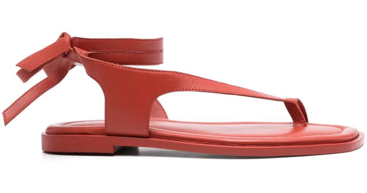 A.Emery Heidi Flat Sandals in Red | Lyst