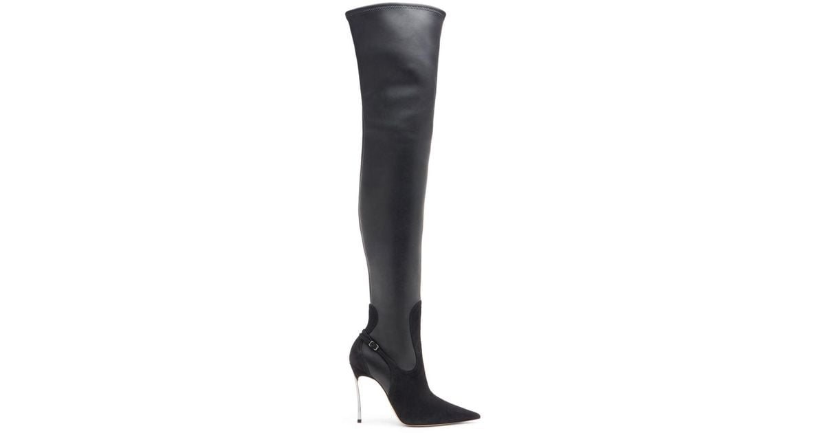 Casadei 100Mm Blade Double Over-Knee Boots in Black | Lyst