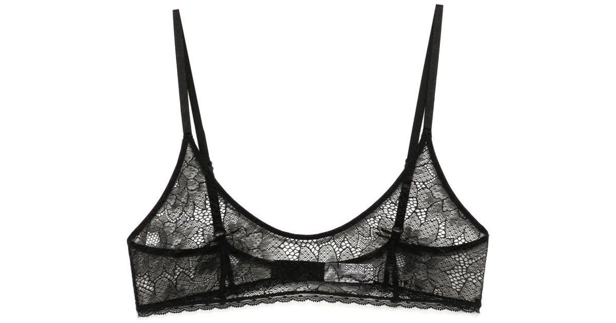Kiki de Montparnasse Dahlia Soft Lace Bra in Black | Lyst