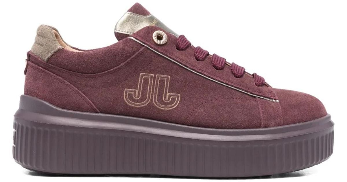 Janet & Janet 50Mm Platform Leather Sneakers in Purple | Lyst UK