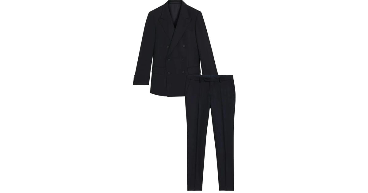 BOSS X David Beckham Double-Breasted Suit in Black for Men | Lyst