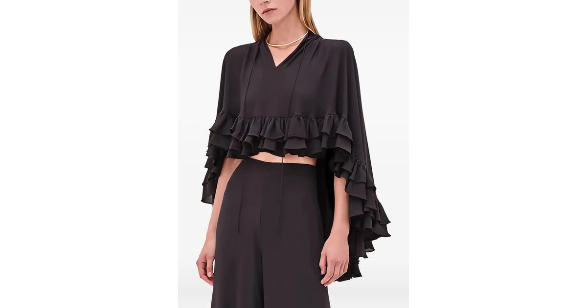 Alexis Cortese Ruffled Blouse in Black | Lyst UK