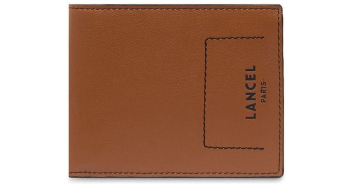 Lancel 8Cc Bi-Fold Leather Wallet in Brown for Men | Lyst