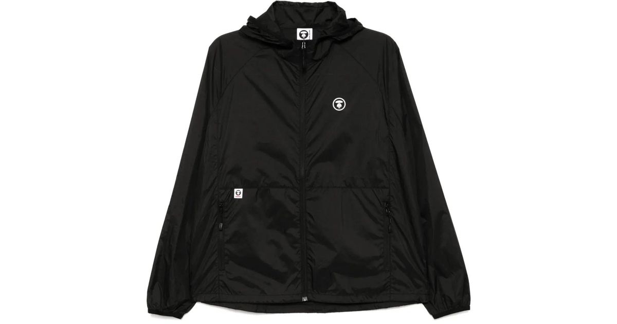 Aape By A Bathing Ape Moonface Logo Windbreaker Jacket in Black for Men ...