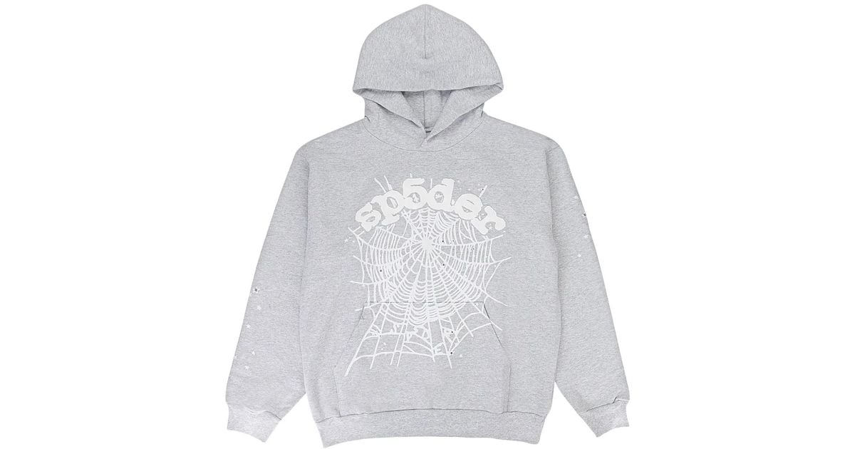Sp5der Og Web Hoodie in Gray for Men | Lyst