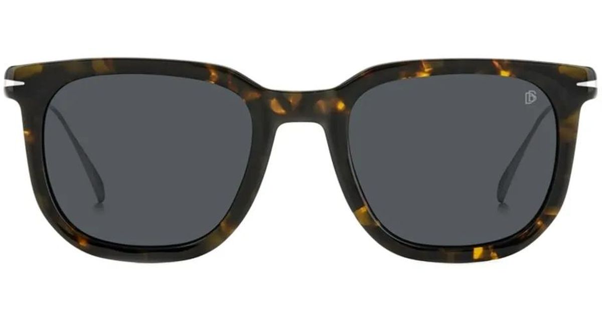 David Beckham Tortoiseshell Square-Frame Sunglasses in Black for Men ...