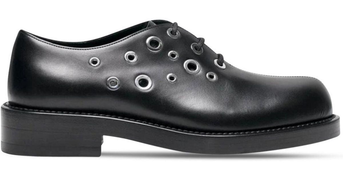 NAMACHEKO Eyelet-Embellished Leather Derby Shoes in Black NAMACHEKO Eyelet-Embellished Leather Derby Shoes in Black
