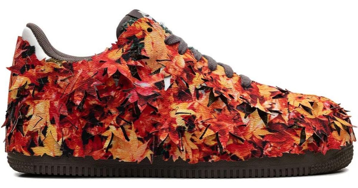 Nike Air Force 1 Leaf Lace-Up Sneakers in Red | Lyst UK
