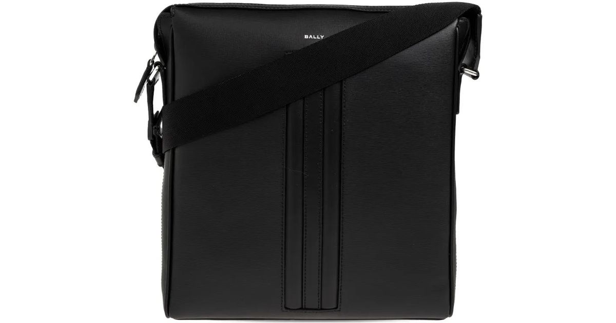 Bally Stripe Leather Bag in Black for Men | Lyst