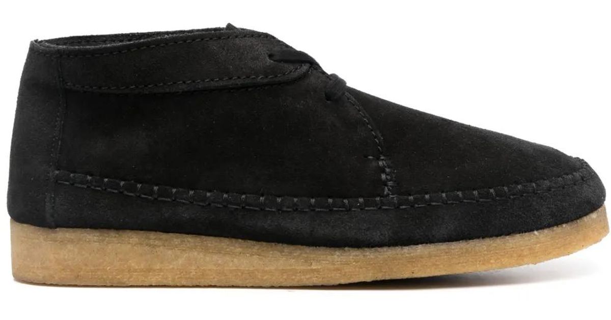 Clarks Stitch-Detail Suede Boots in Black for Men | Lyst