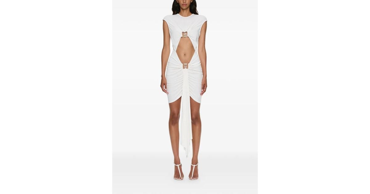 Christopher Esber Bezel Quartz Disconnect Mini Dress in White | Lyst UK