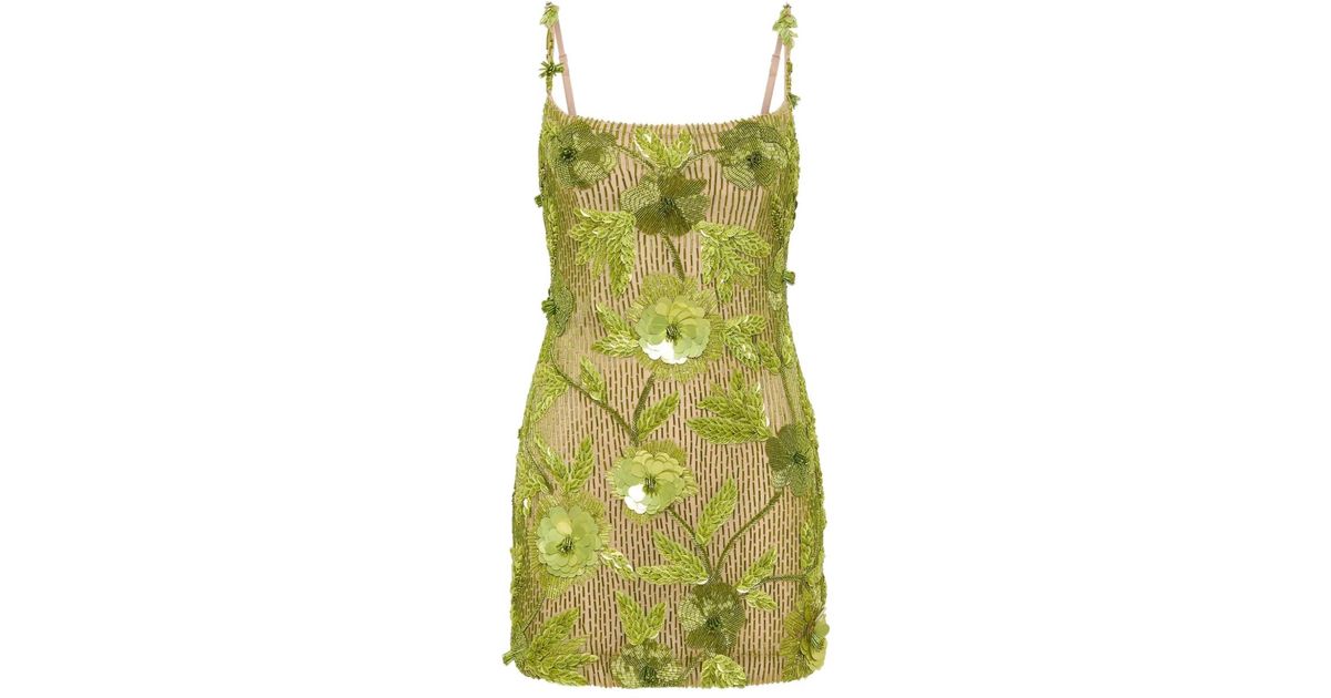 Rachel Gilbert Pierre Mini Dress in Green | Lyst UK