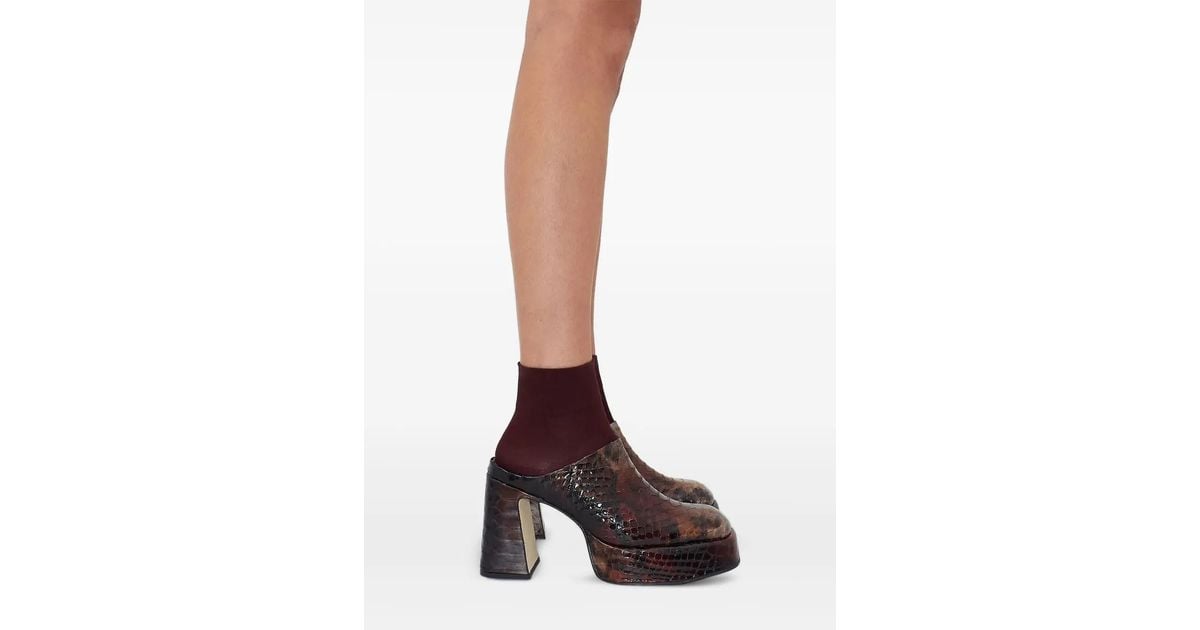 Miista 90Mm Platform Mules in Brown | Lyst UK