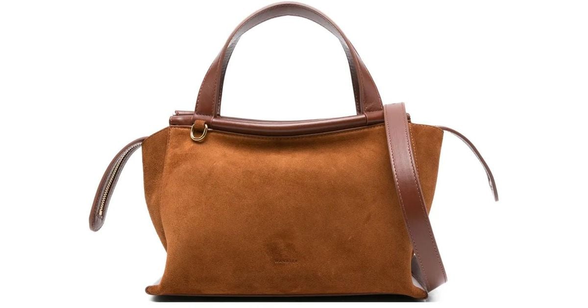 Wandler Small Debossed-Logo Tote Bag in Brown | Lyst