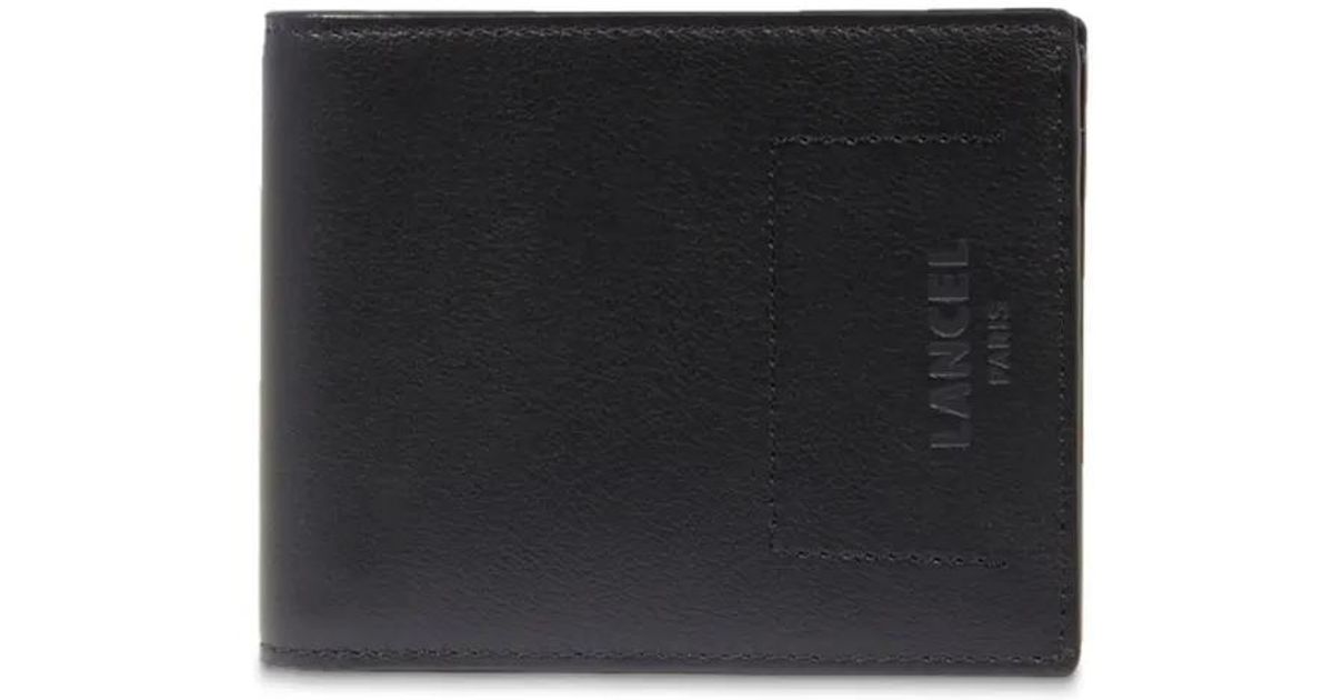 Lancel 8Cc Bi-Fold Leather Wallet in Black for Men | Lyst