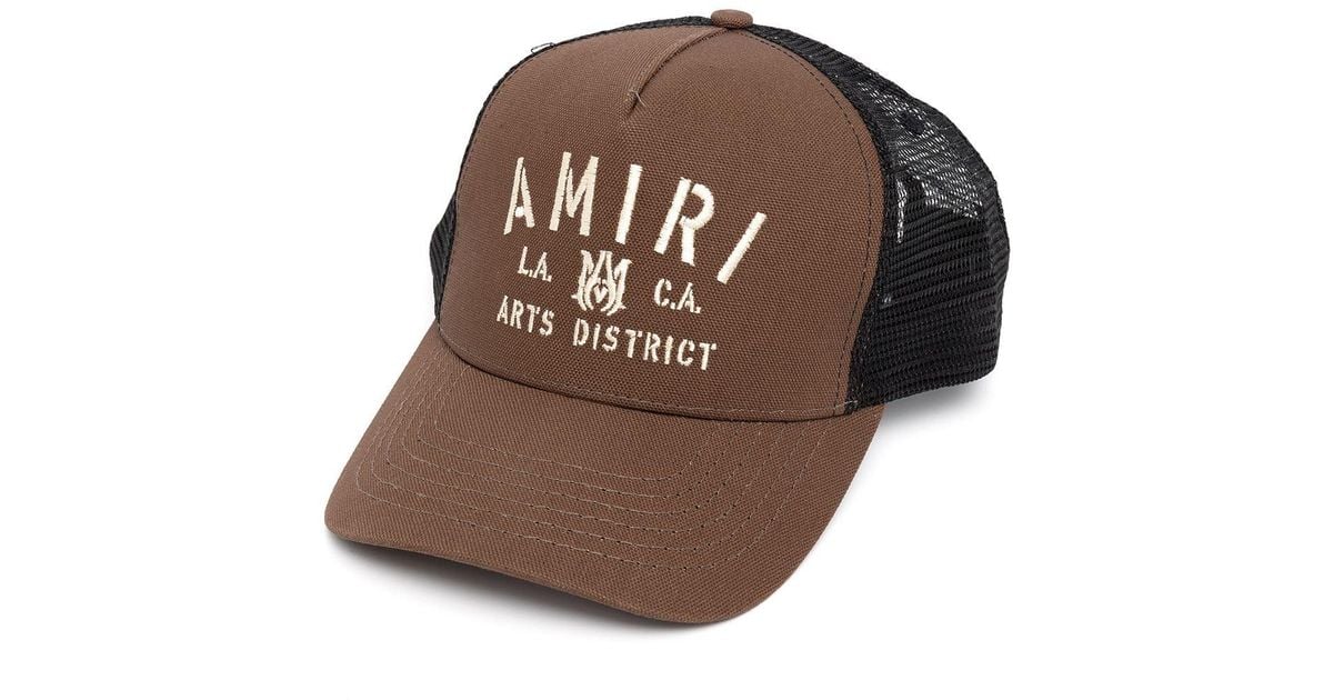 Amiri Cotton Logo-embroidered Trucker Hat in Brown for Men | Lyst