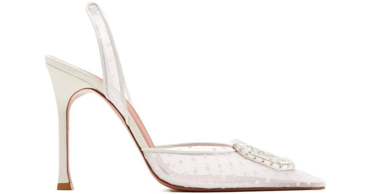 AMINA MUADDI Camelia Sling 90 Polka-Dot Crystal-Embellished Pumps in ...