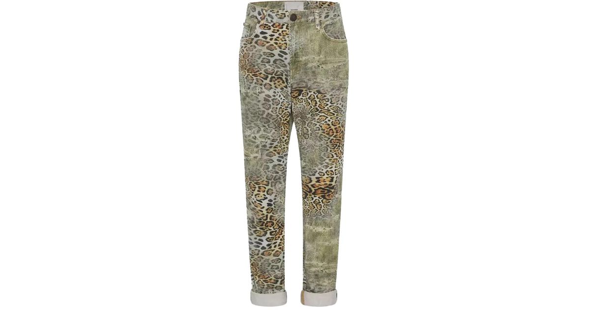 One Teaspoon 1982S Five-Pocket Leopard-Print Jeans in Green | Lyst
