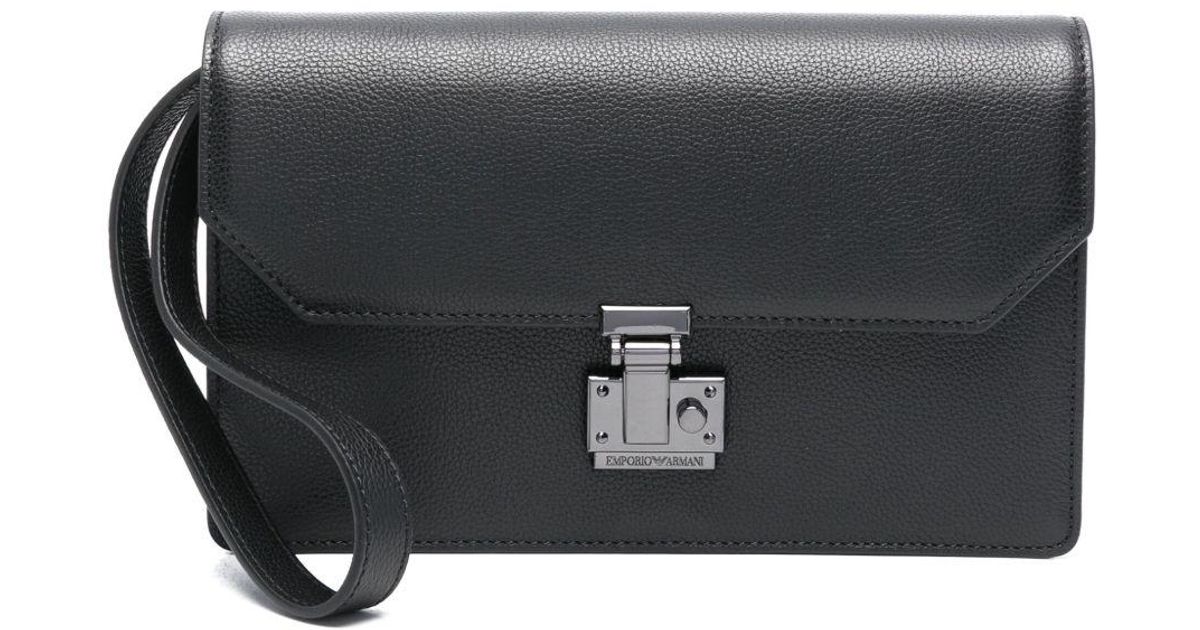 Emporio Armani Grained-Texture Clutch in Grey for Men | Lyst UK