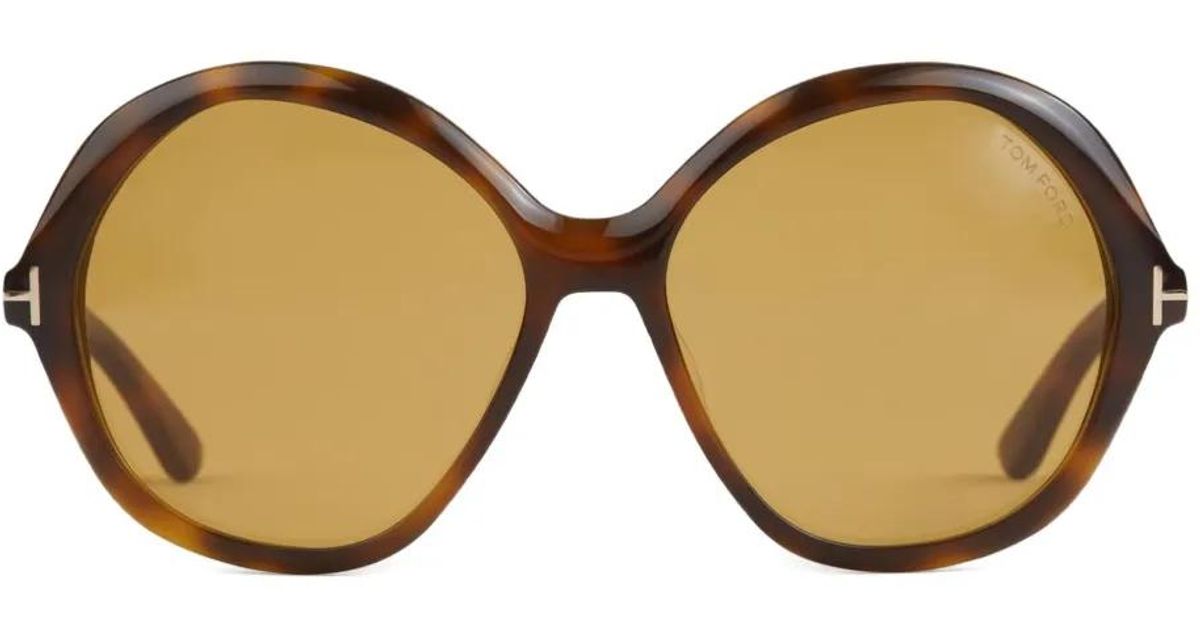 Tom Ford Round-Frame Sunglasses in Natural | Lyst UK