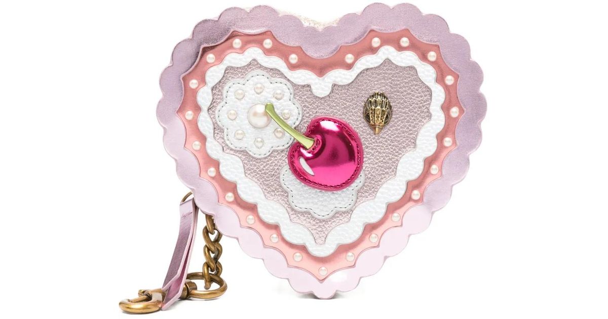 Kurt Geiger Heart Cake Bag Charm in Pink | Lyst