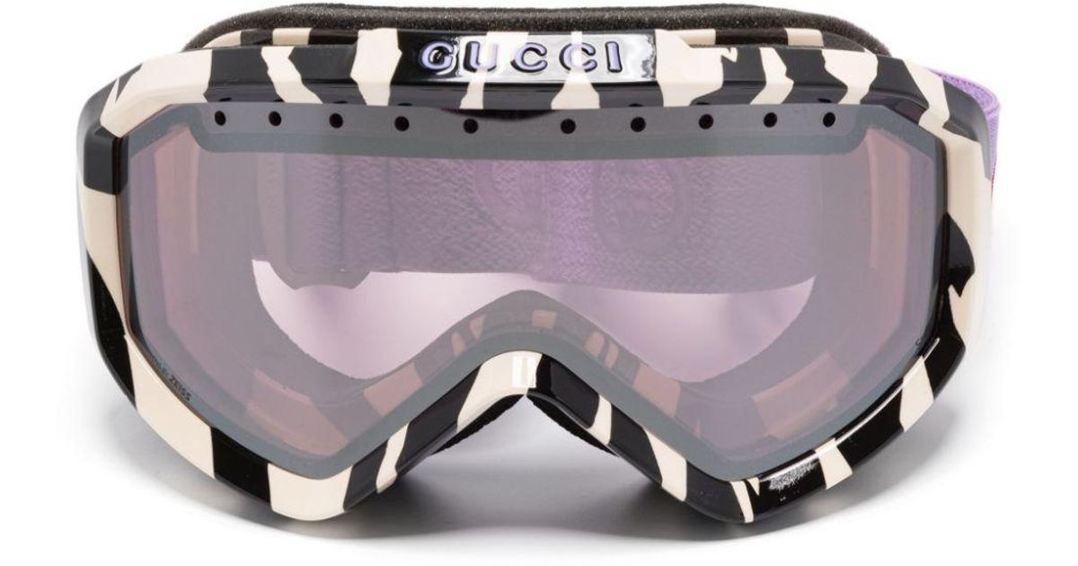 Gucci Zebra-Print Ski Goggles in Pink | Lyst