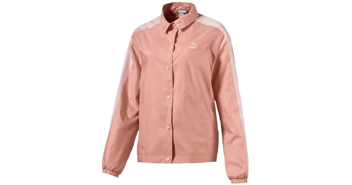 PUMA Classics Logo T7 Jacket in Pink | Lyst UK