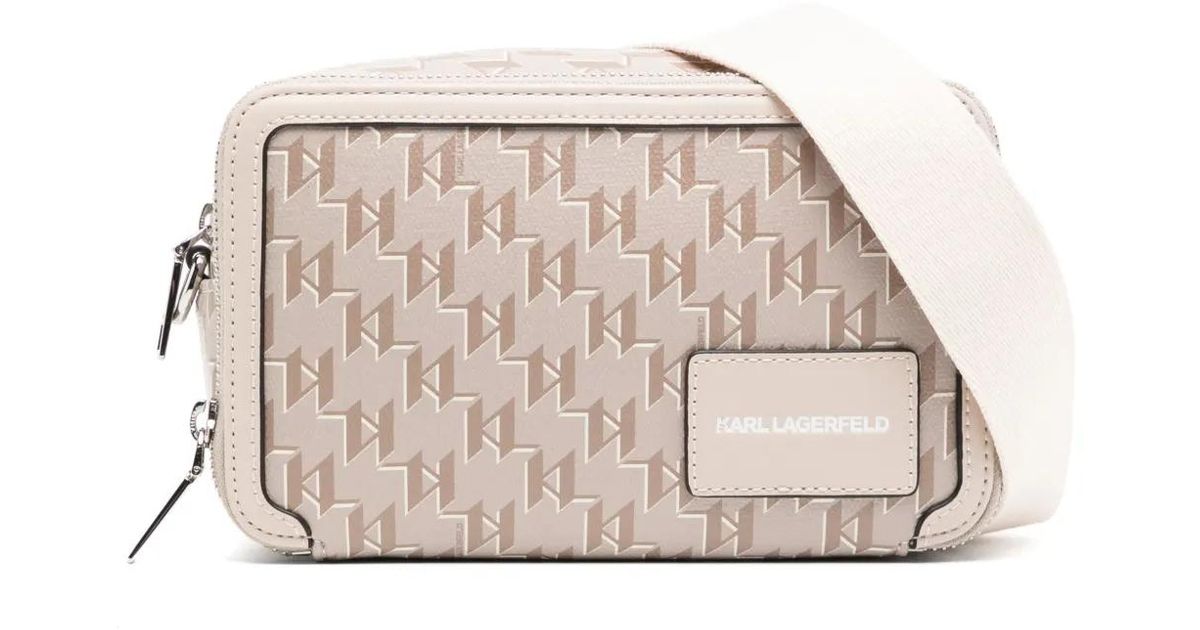 Karl Lagerfeld Kvoyage Mini Bag in Natural | Lyst