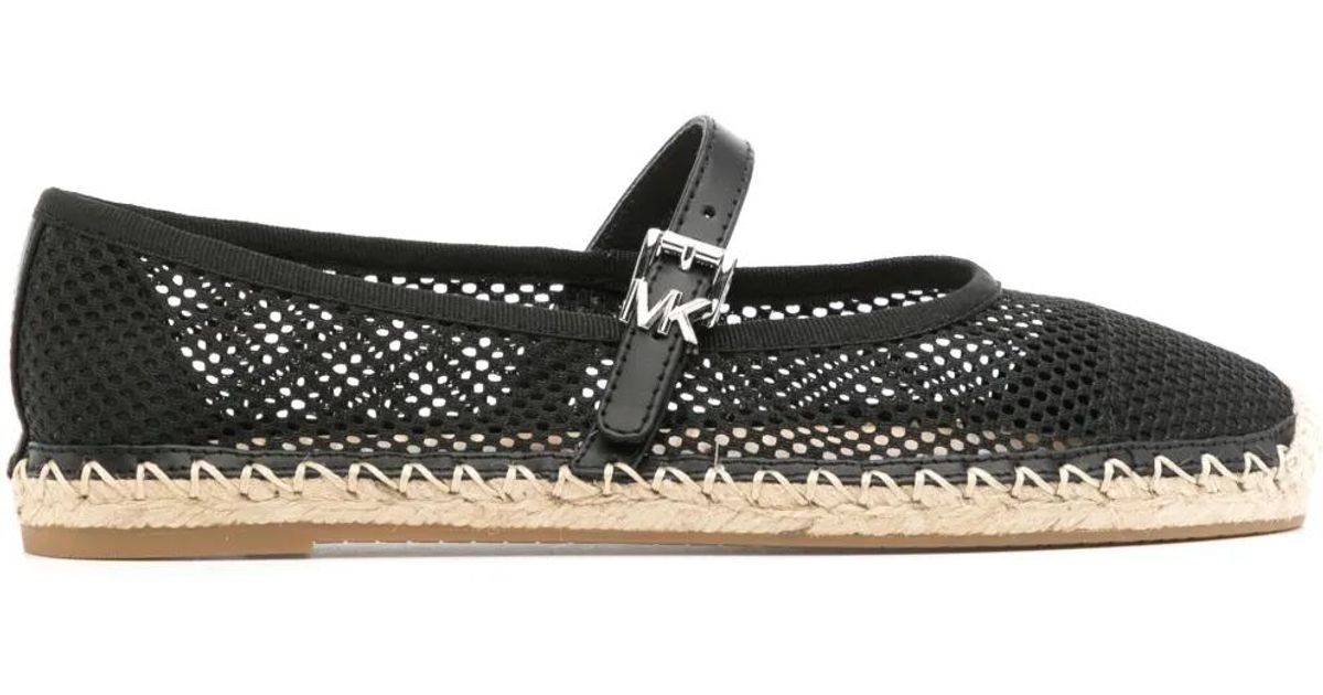 MICHAEL Michael Kors Lynn Mesh Ballet Espadrilles in Black | Lyst Canada