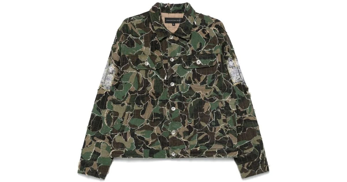 Who Decides War Camo Trucker Jacket in Green for Men | Lyst
