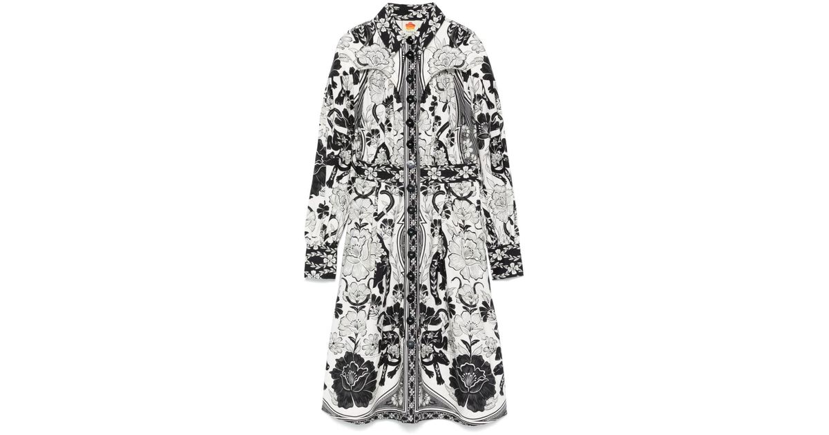 FARM Rio Flower Leopards Midi Dress in White | Lyst