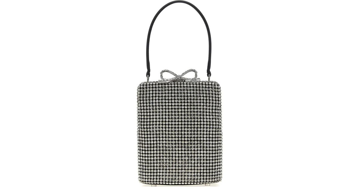 Self-Portrait Crystal Fishnet Tote Bag in Black | Lyst