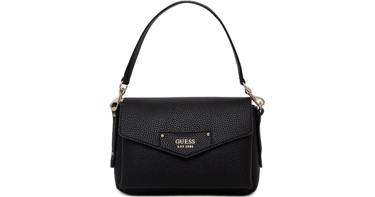 Guess Logo-Lettering Shoulder Bag in Black | Lyst