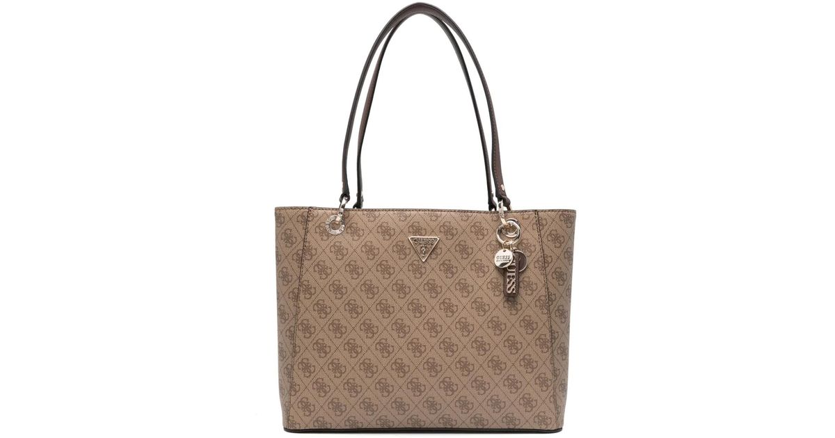 Guess Monogram-print Shoulder Bag in Brown | Lyst UK