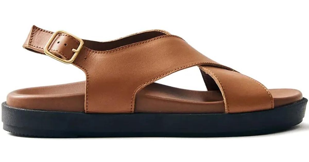 Alohas Nico Cross-Strap Sandals in Brown | Lyst