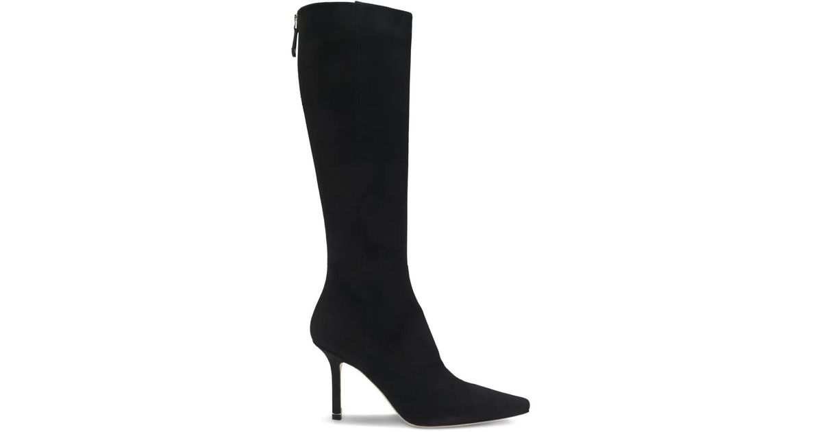 BOSS Pointed-Toe Stiletto Over-The-Knee Boots in Black | Lyst UK