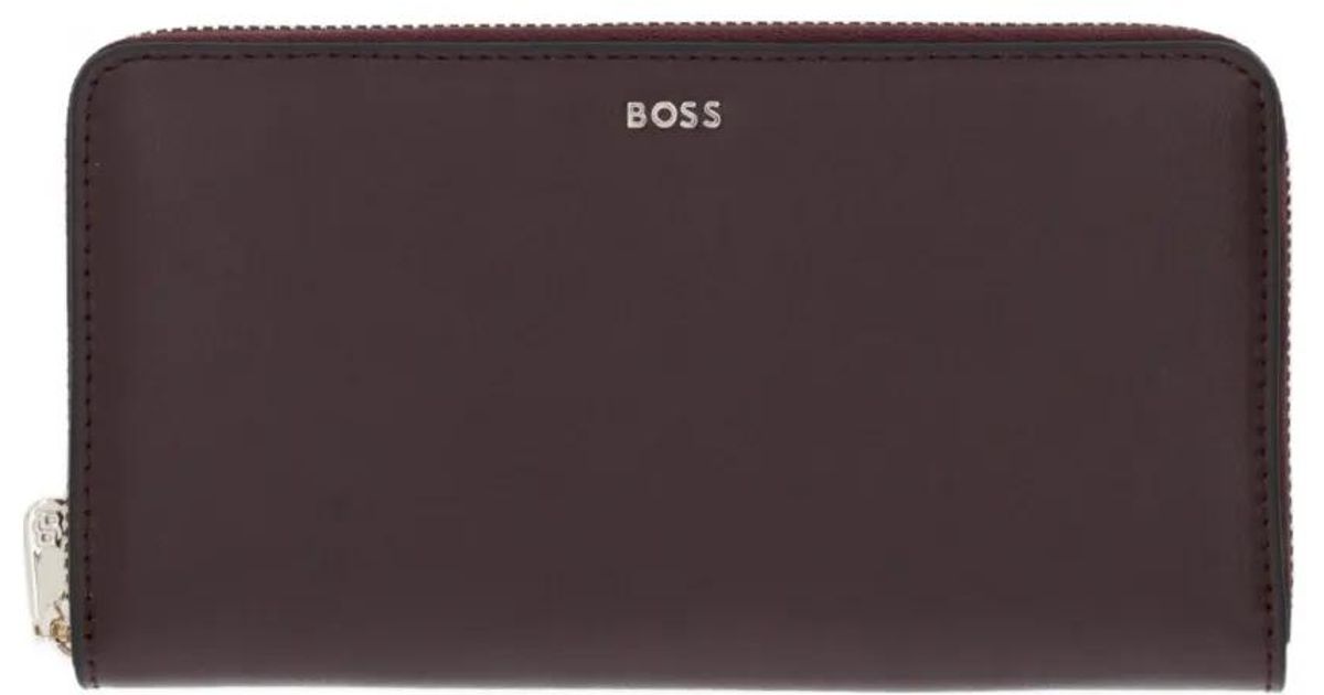 BOSS Logo-Stamp Zipped Wallet in Purple | Lyst